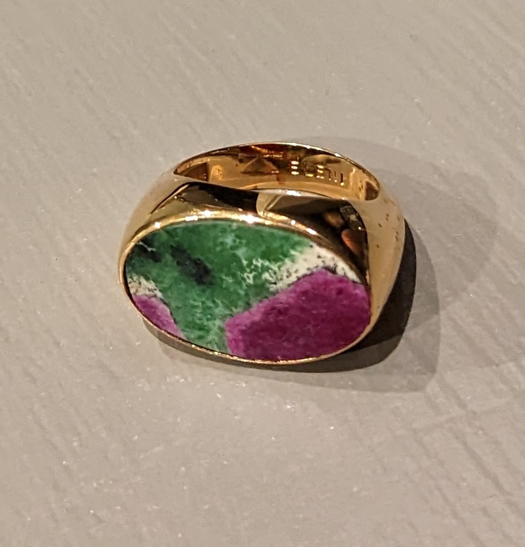 Ruby Zoisite Ring 22k plate | Handmade Gold Jewelry by Eleni Prieston